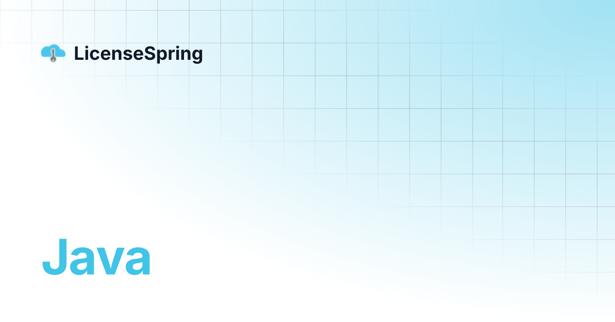 Java | LicenseSpring